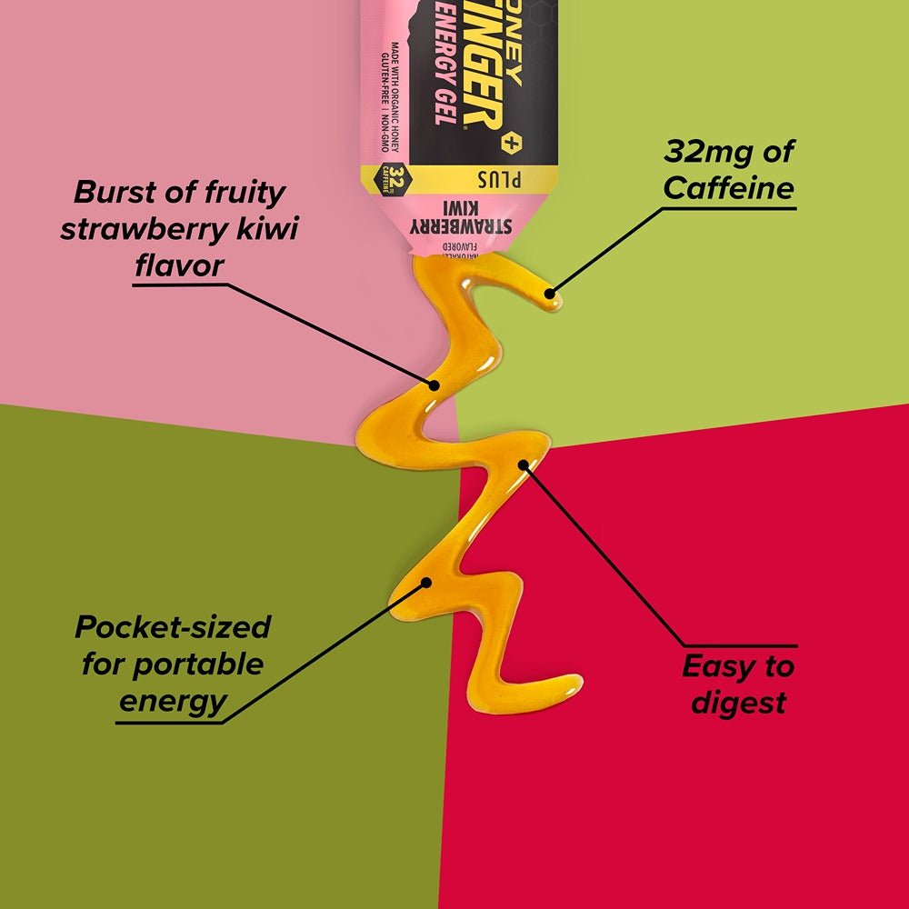 Strawberry Kiwi Caffeinated Energy Gel | Honey Stinger